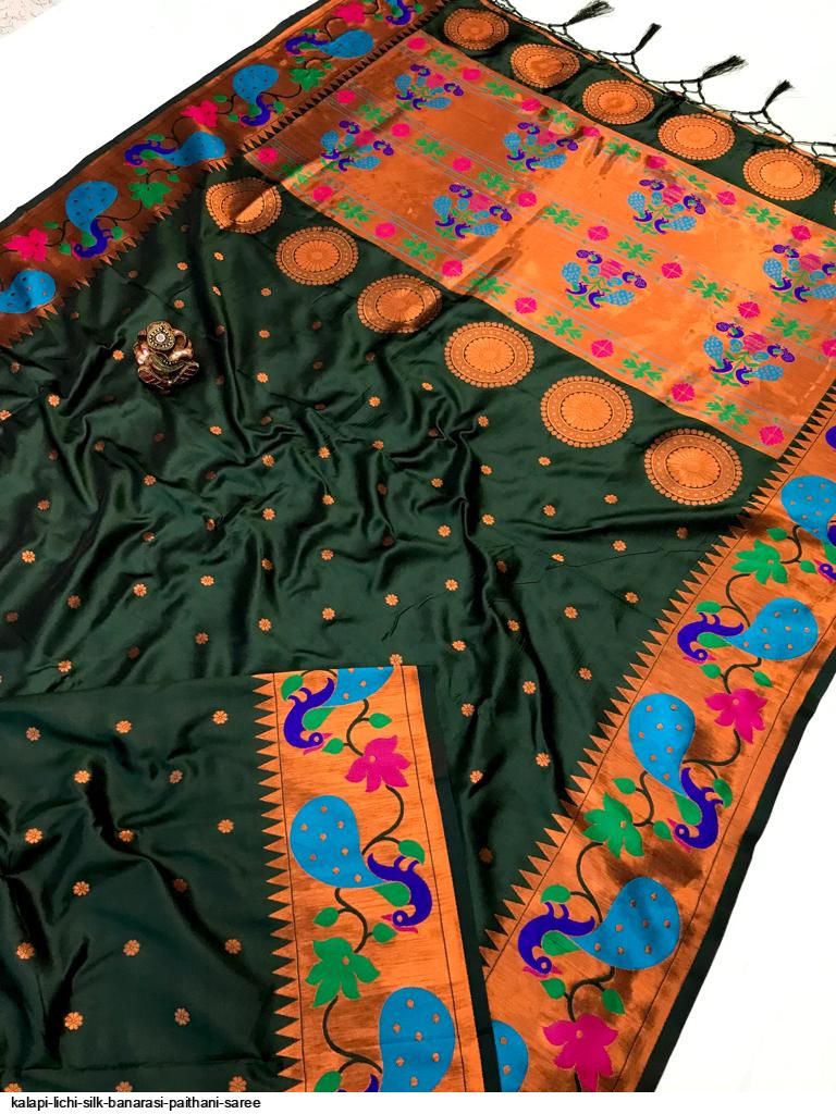 KALAPI LICHI SILK BANARASI PAITHANI SAREE