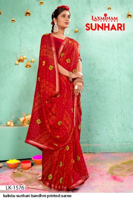 KALISTA SUNHARI BANDHNI PRINTED SAREE