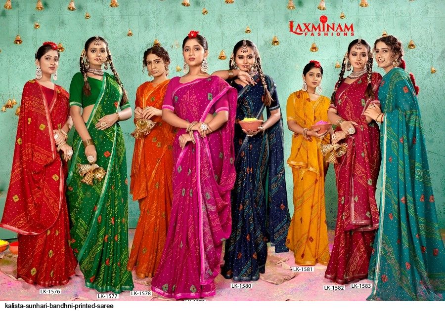KALISTA SUNHARI BANDHNI PRINTED SAREE