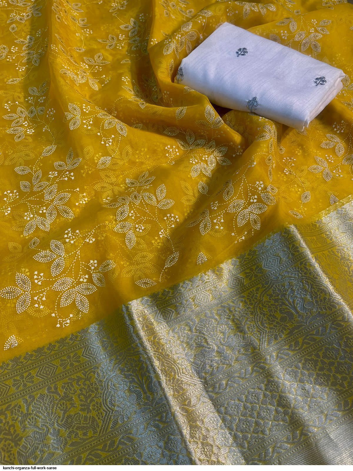 Kanchi Organza Full Work Saree