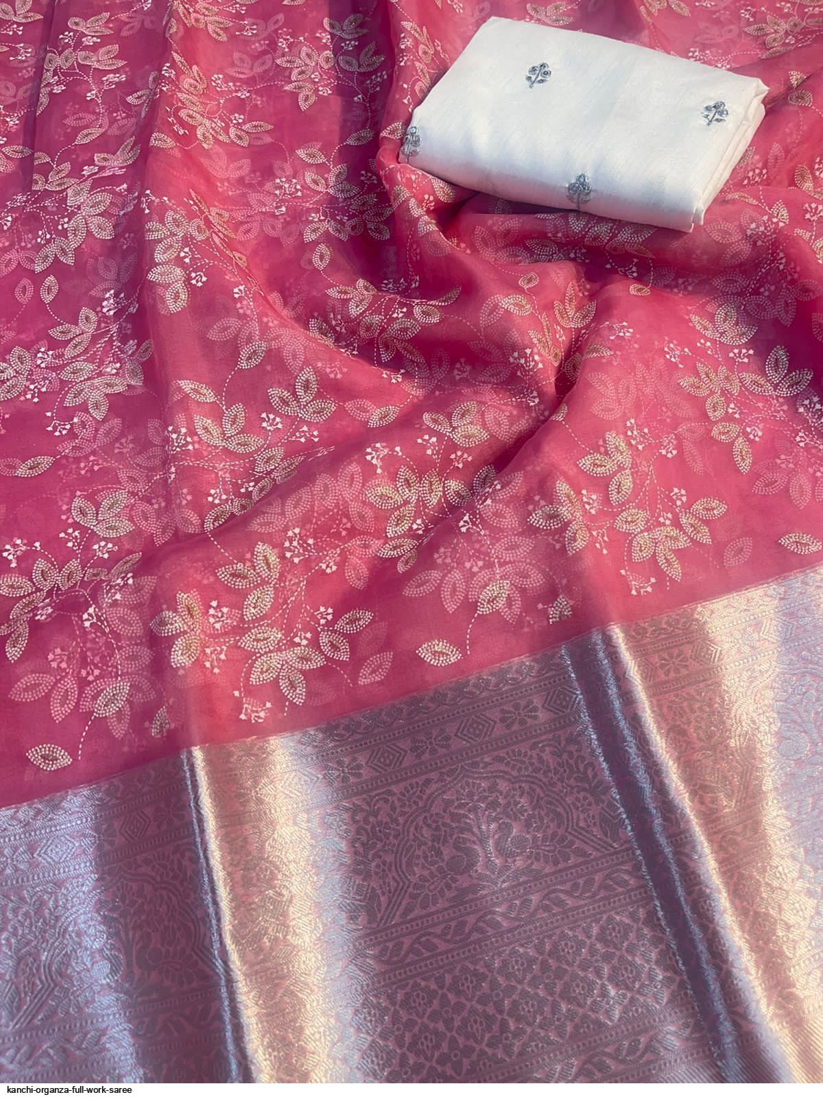 Kanchi Organza Full Work Saree