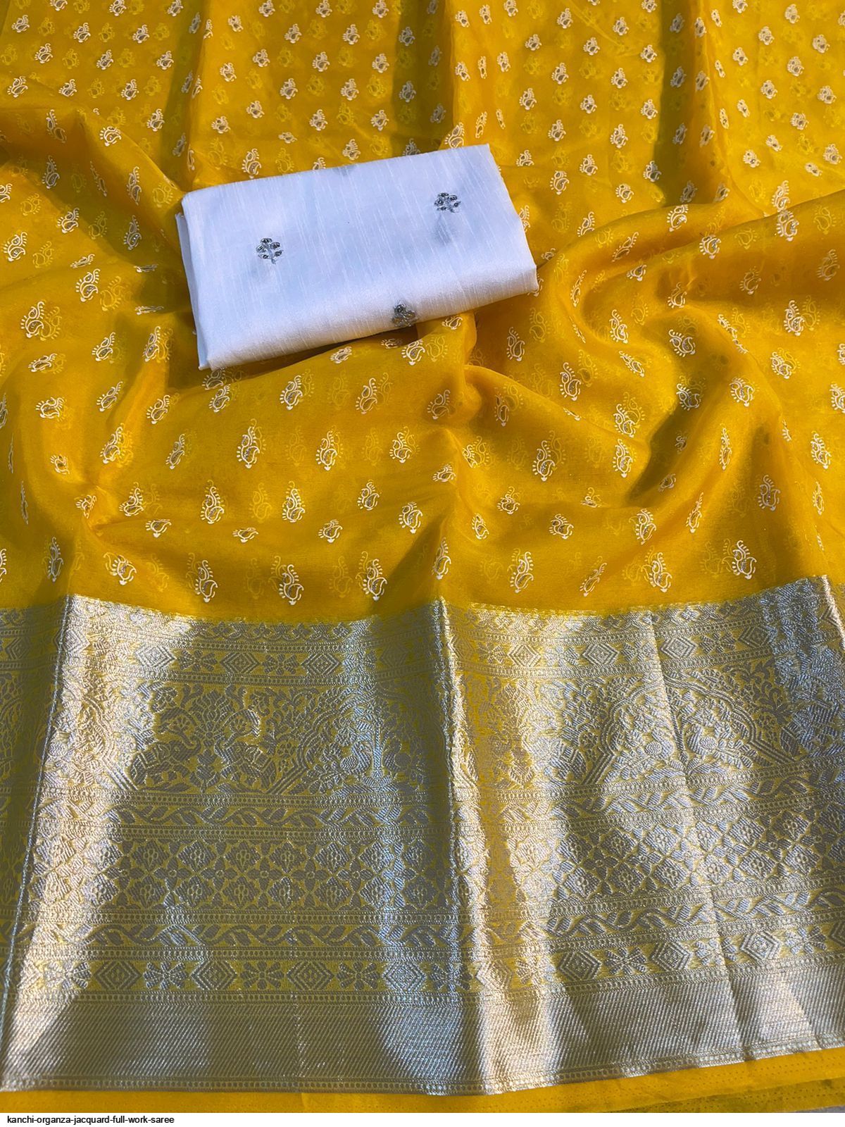 KANCHI ORGANZA JACQUARD FULL WORK SAREE