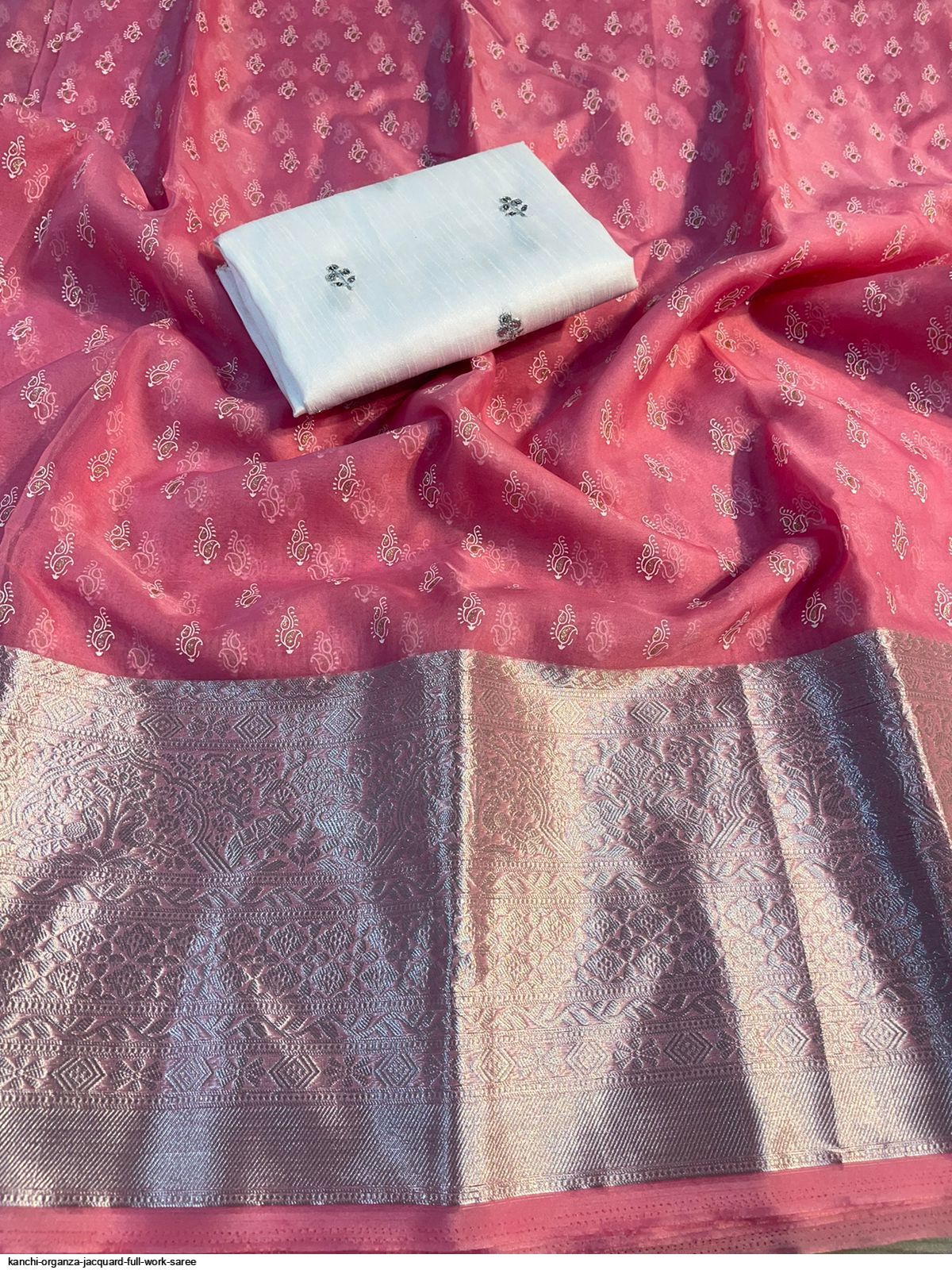 KANCHI ORGANZA JACQUARD FULL WORK SAREE