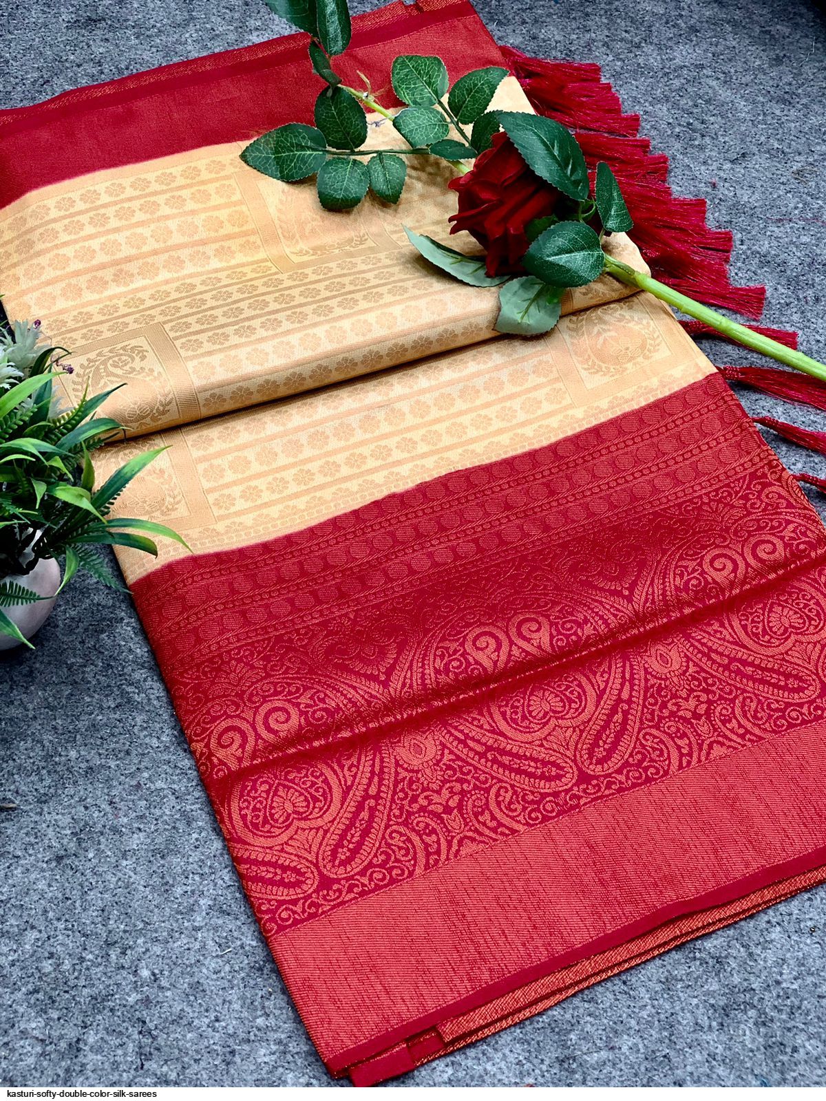KASTURI softy Double Color Silk sarees