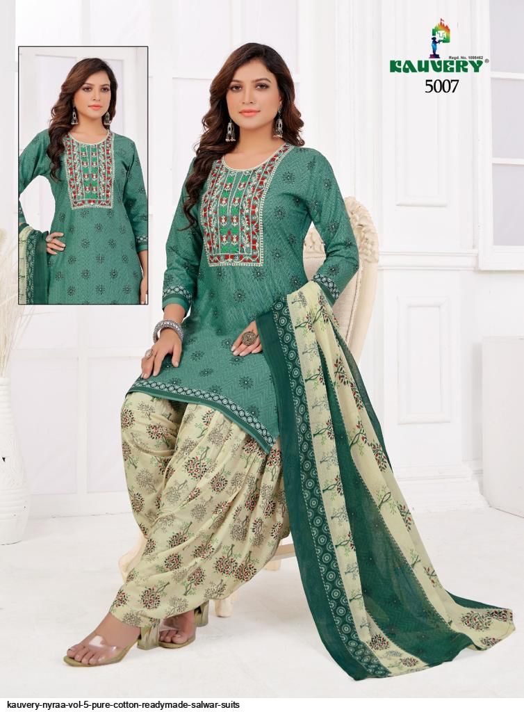 Kauvery Nyraa Vol 5 Pure Cotton READYMADE SALWAR SUITS