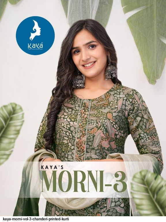 KAYA MORNI VOL 3 CHANDERI PRINTED KURTI