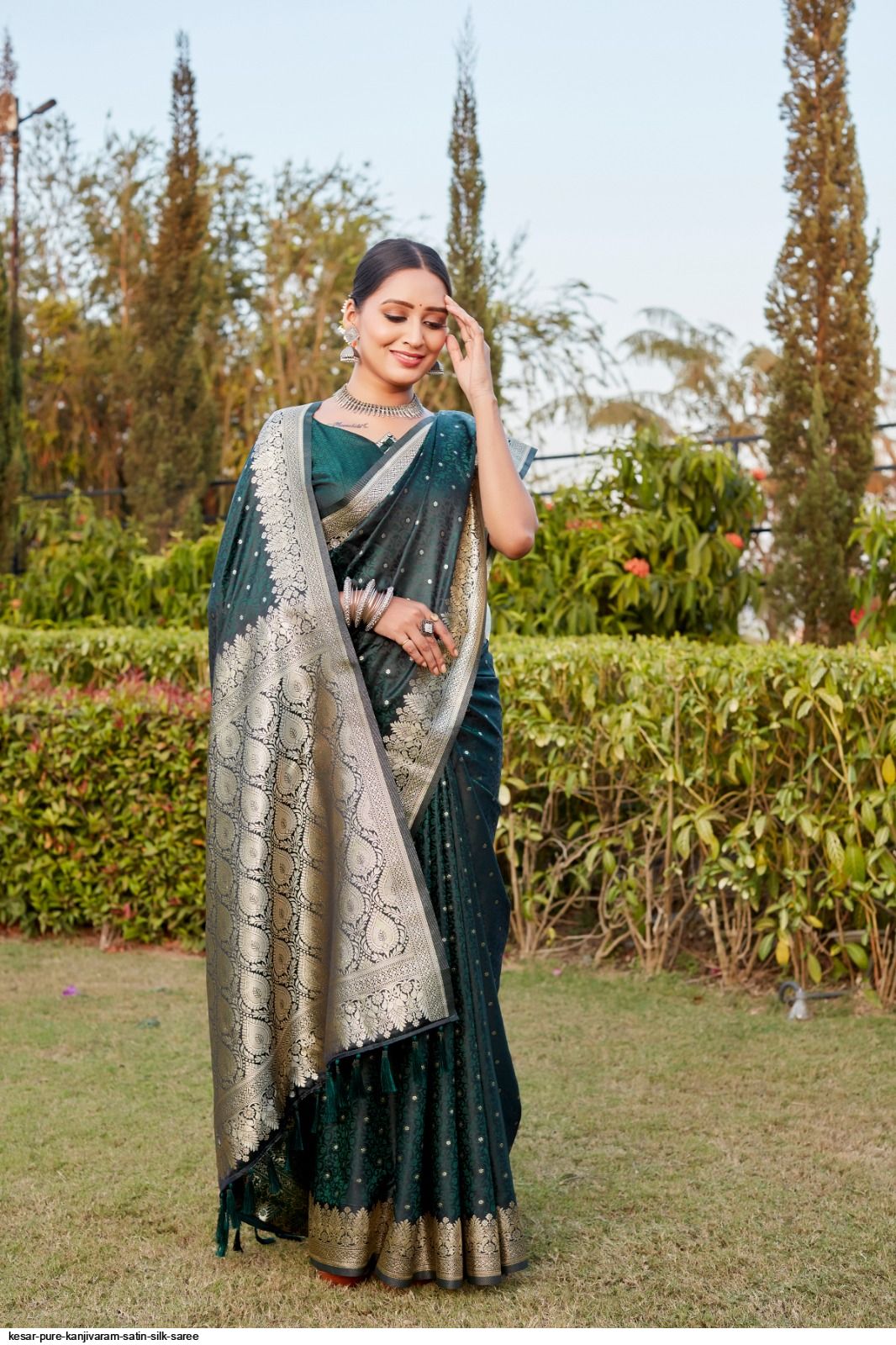 KESAR pure Kanjivaram Satin Silk Saree