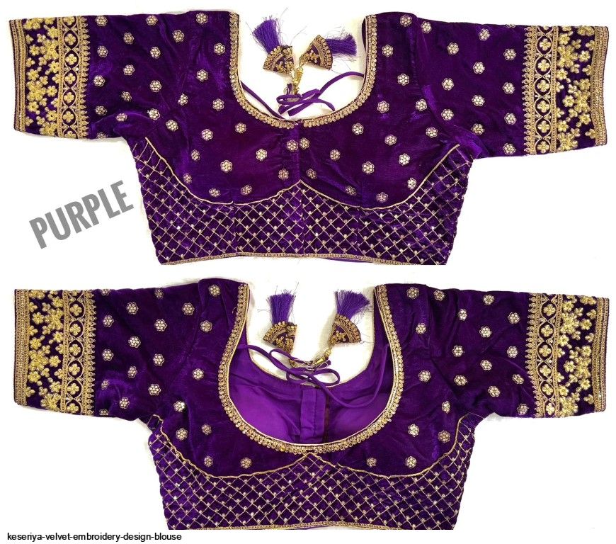 KESERIYA VELVET EMBROIDERY DESIGN BLOUSE