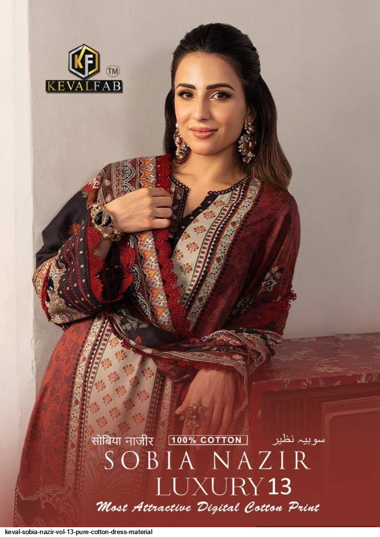 Keval Sobia Nazir Vol 13 pure cotton Dress Material