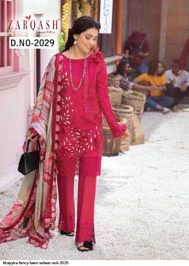 khayyira fancy lawn salwar suit 2029