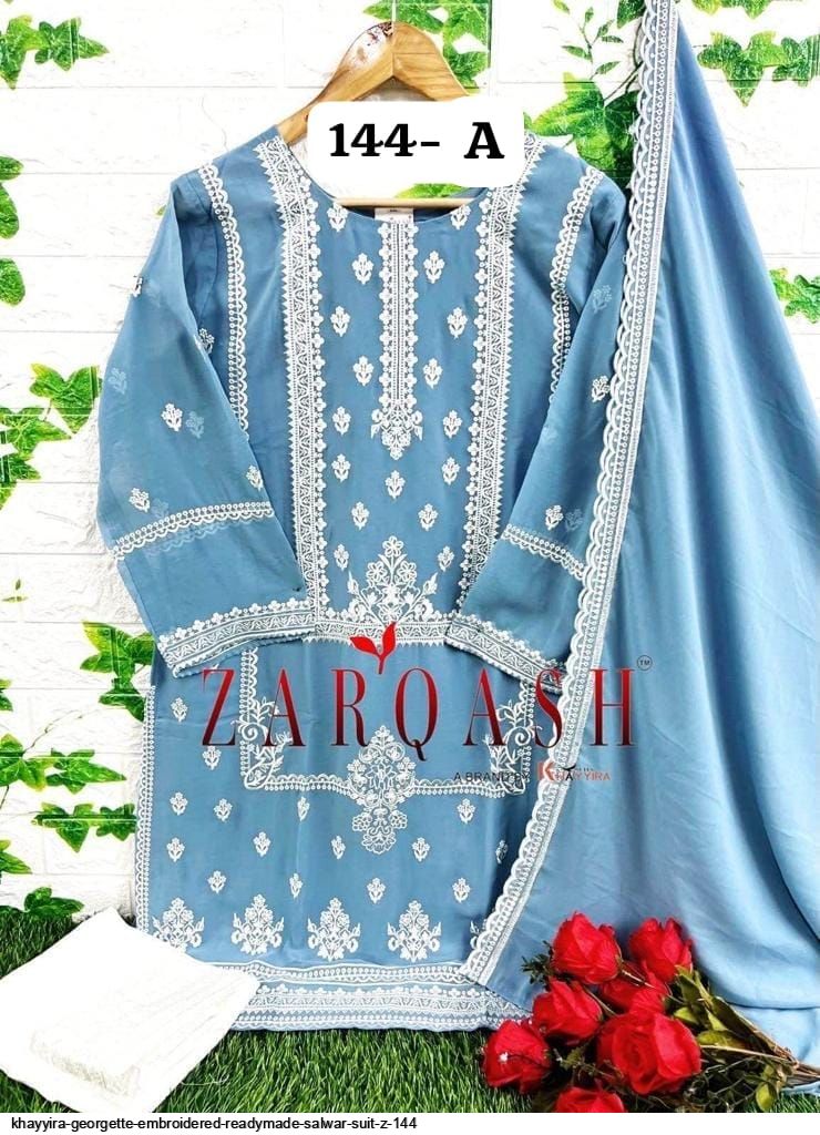 KHAYYIRA GEORGETTE EMBROIDERED READYMADE SALWAR SUIT Z 144