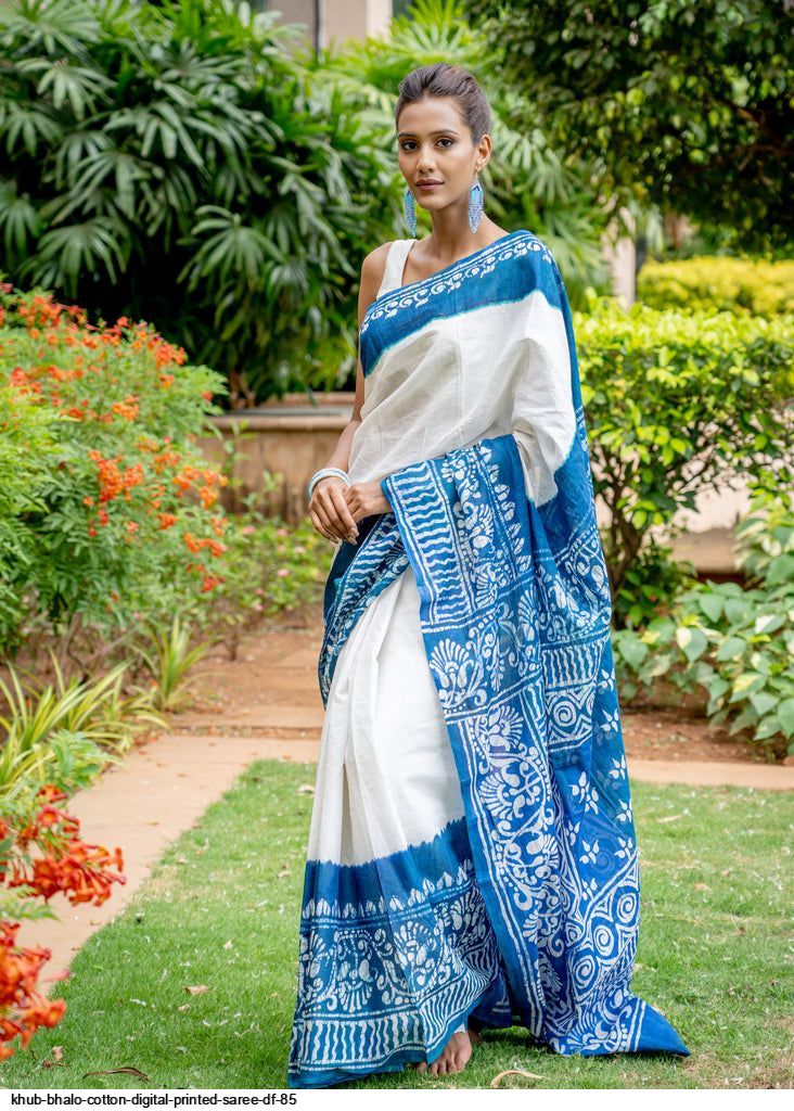 kHuB bHaLo COTTON DIGITAL PRINTED SAREE DF 85
