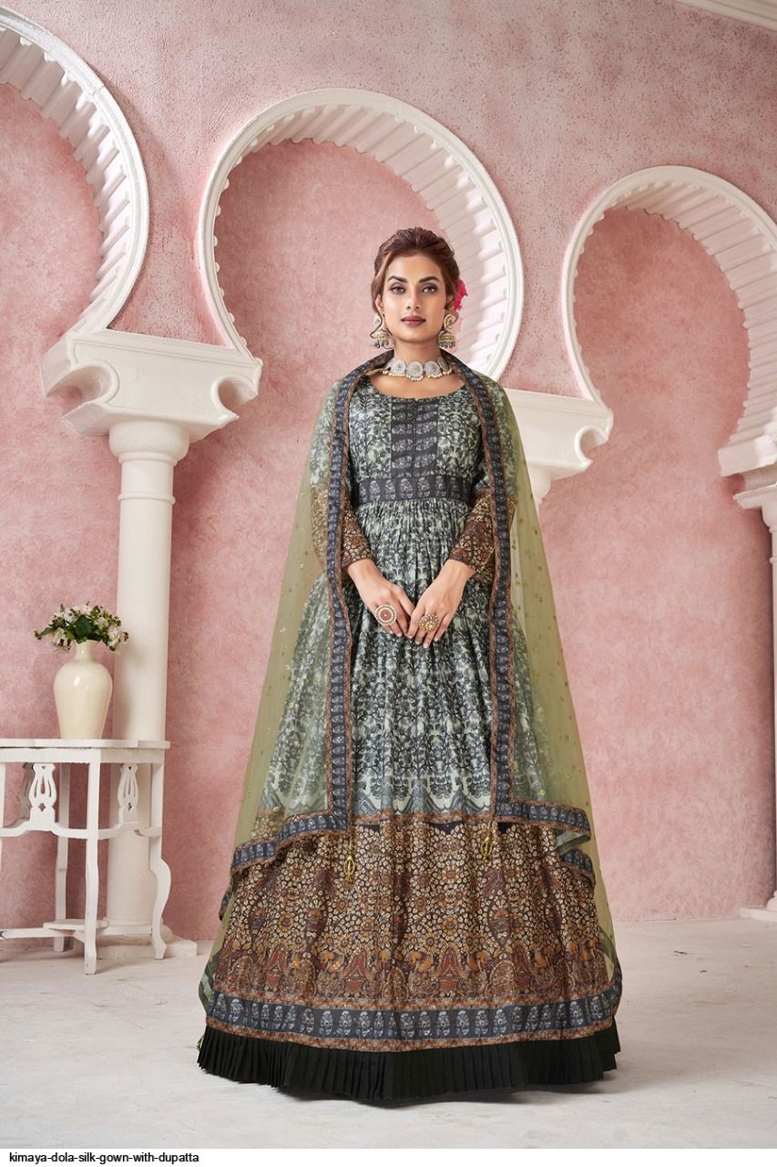 Kimaya Dola silk Gown with Dupatta