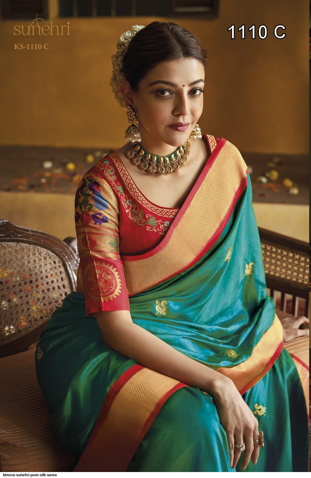 kimora sunehri pure silk saree