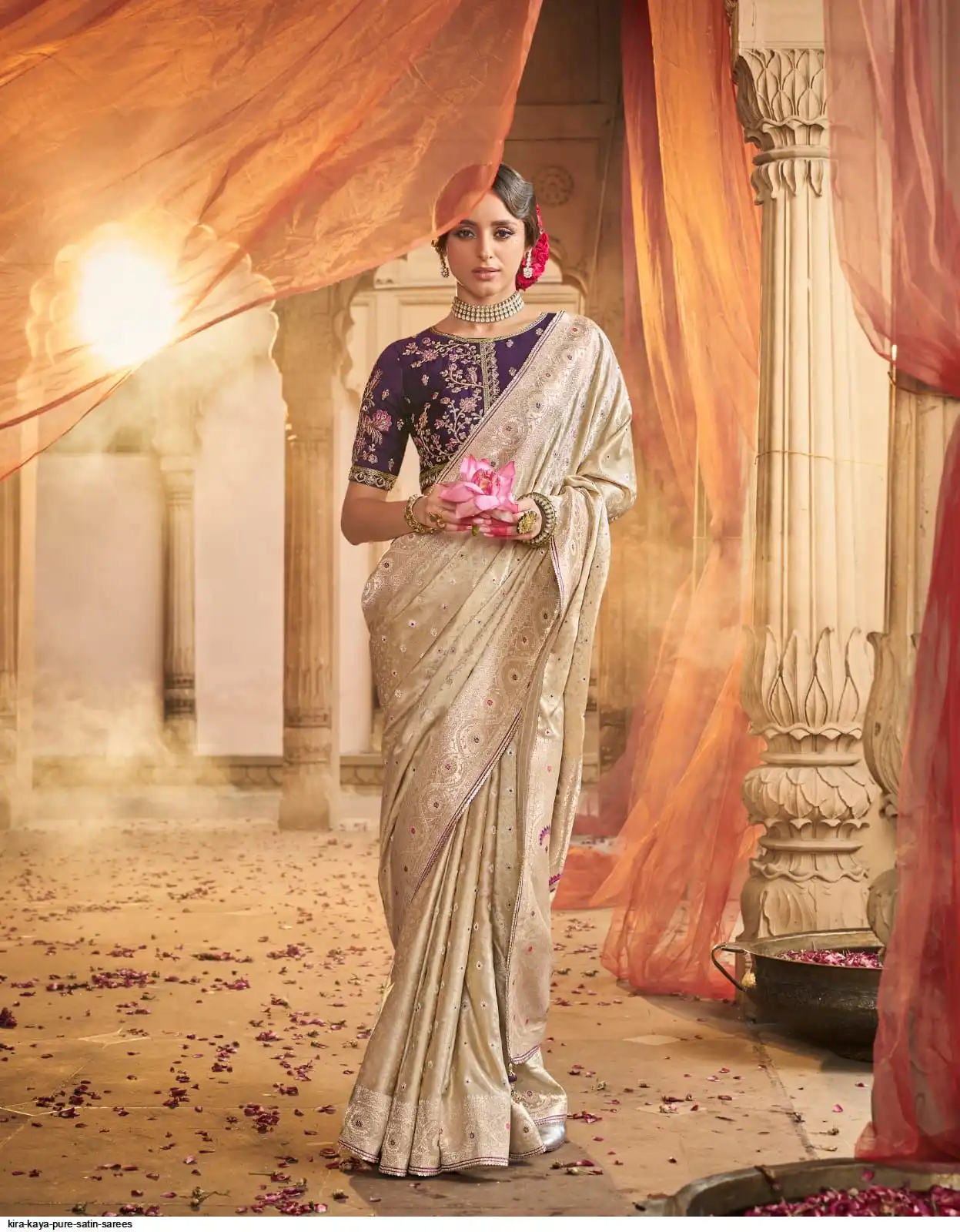 Kira Kaya Pure Satin Sarees Wholesale India