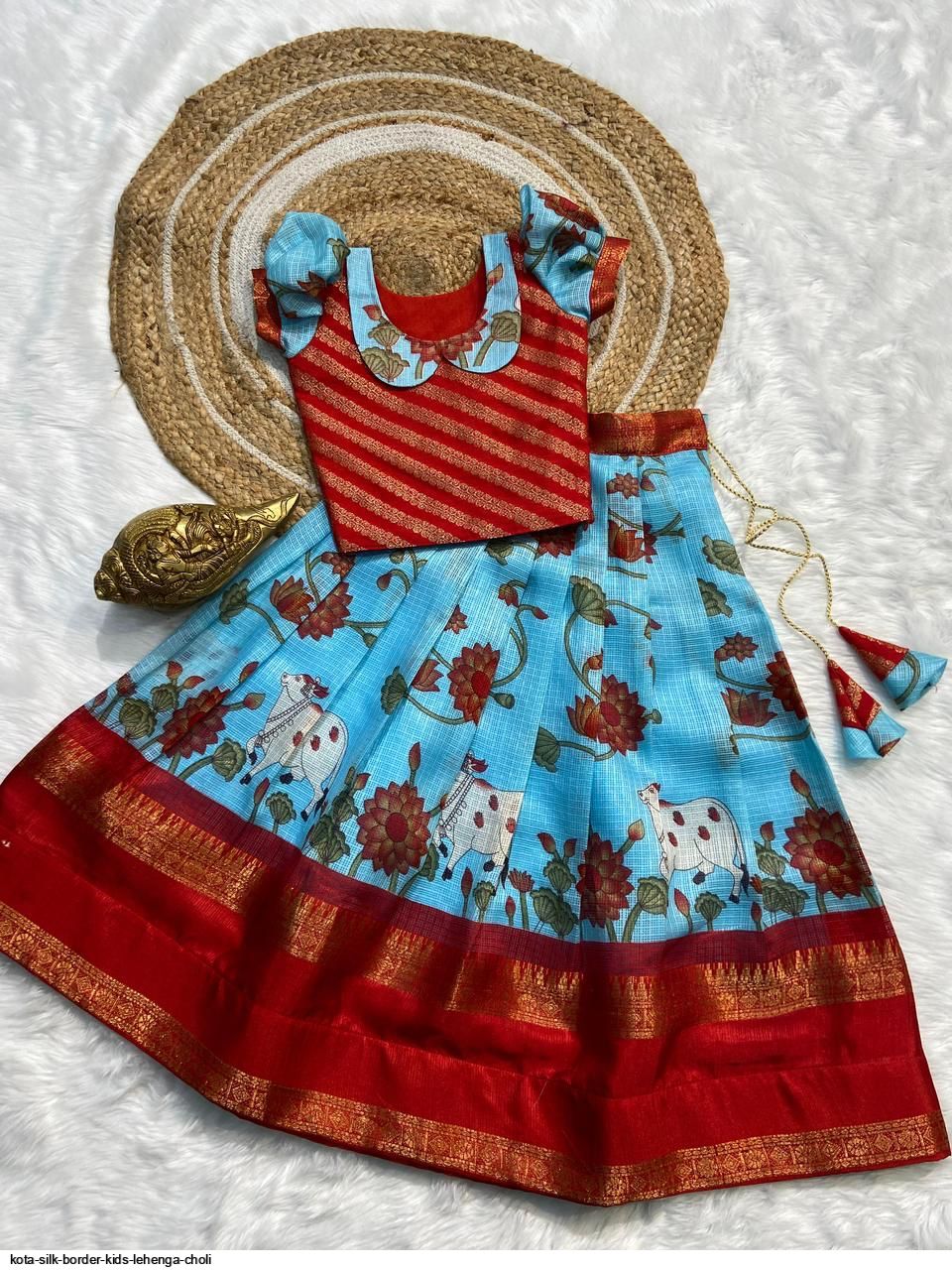 kota silk border KIDS LEHENGA CHOLI