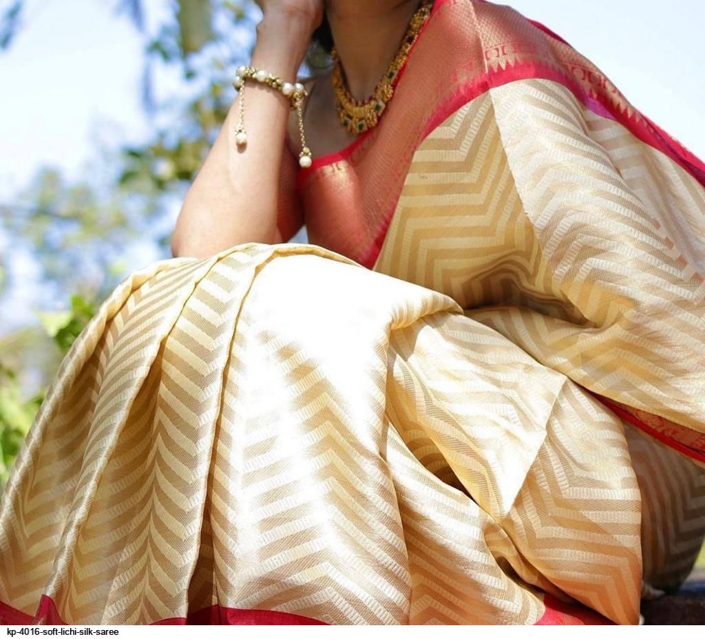 KP 4016 SOFT LICHI SILK SAREE