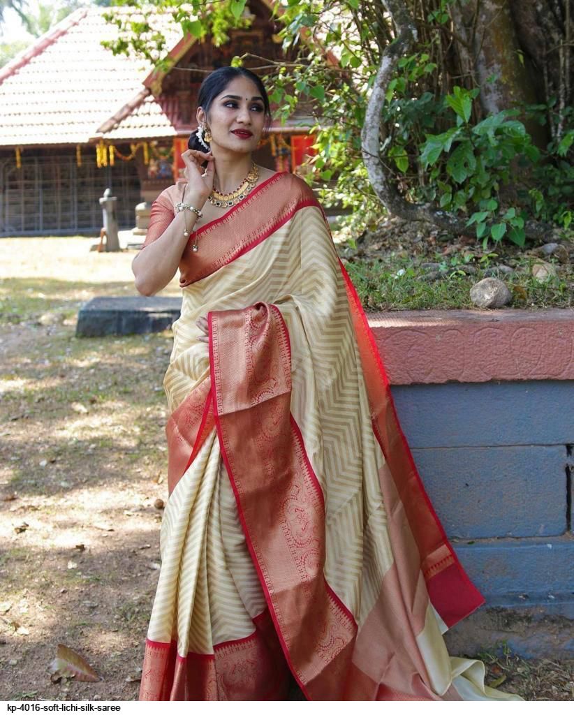 KP 4016 SOFT LICHI SILK SAREE