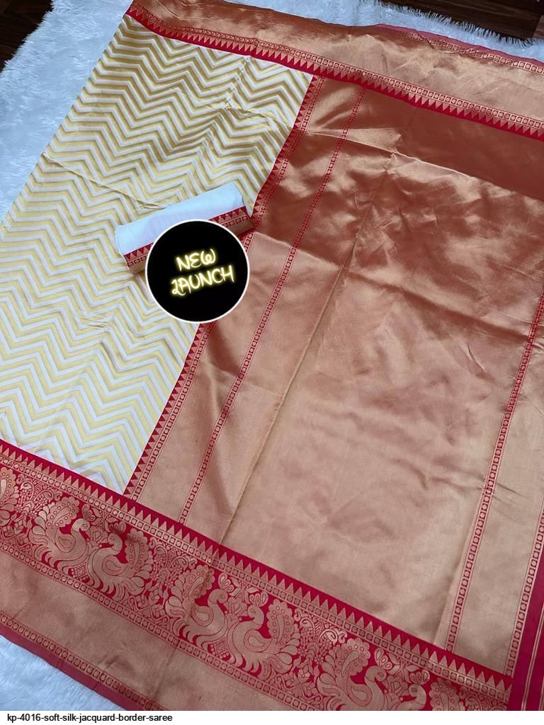 KP 4016 SOFT SILK JACQUARD BORDER SAREE