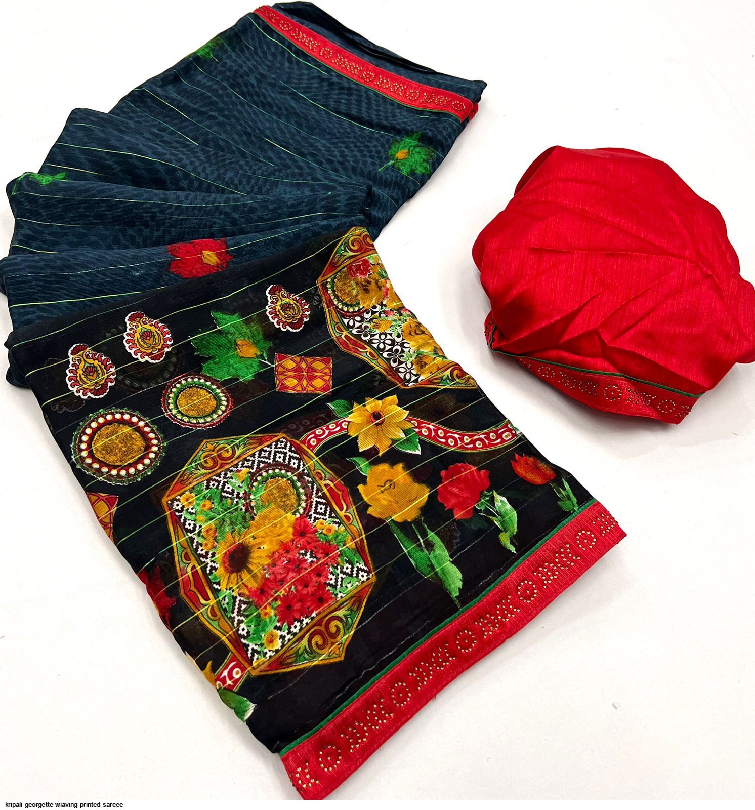 Kripali GEORGETTE WIAVING PRINTED SAREEE