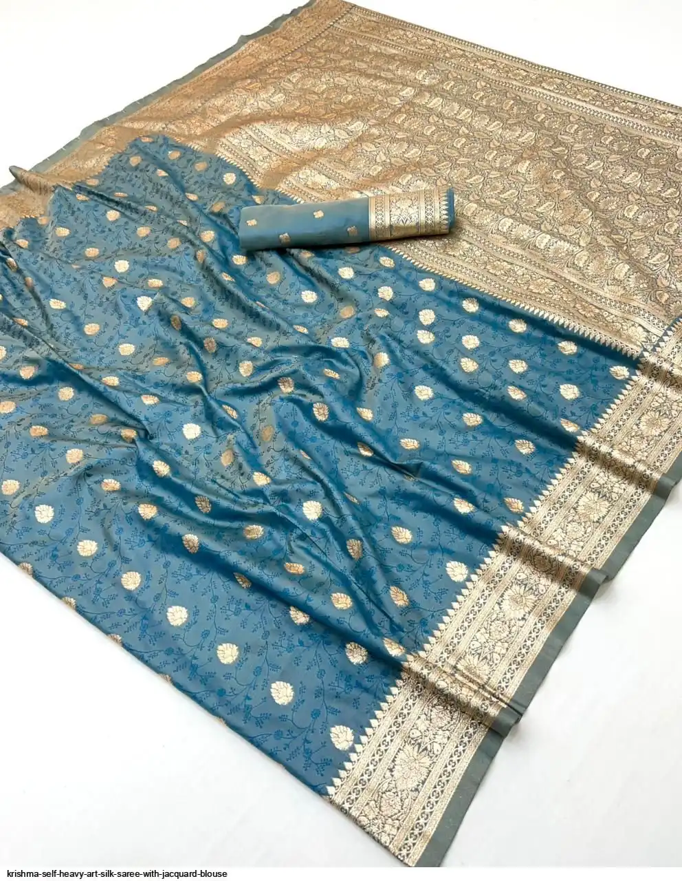 Krishma Self Heavy Art Silk Saree with Jequard Blouse – Wholesale India