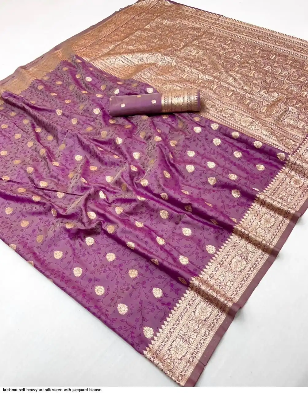 Krishma Self Heavy Art Silk Saree with Jequard Blouse – Wholesale India
