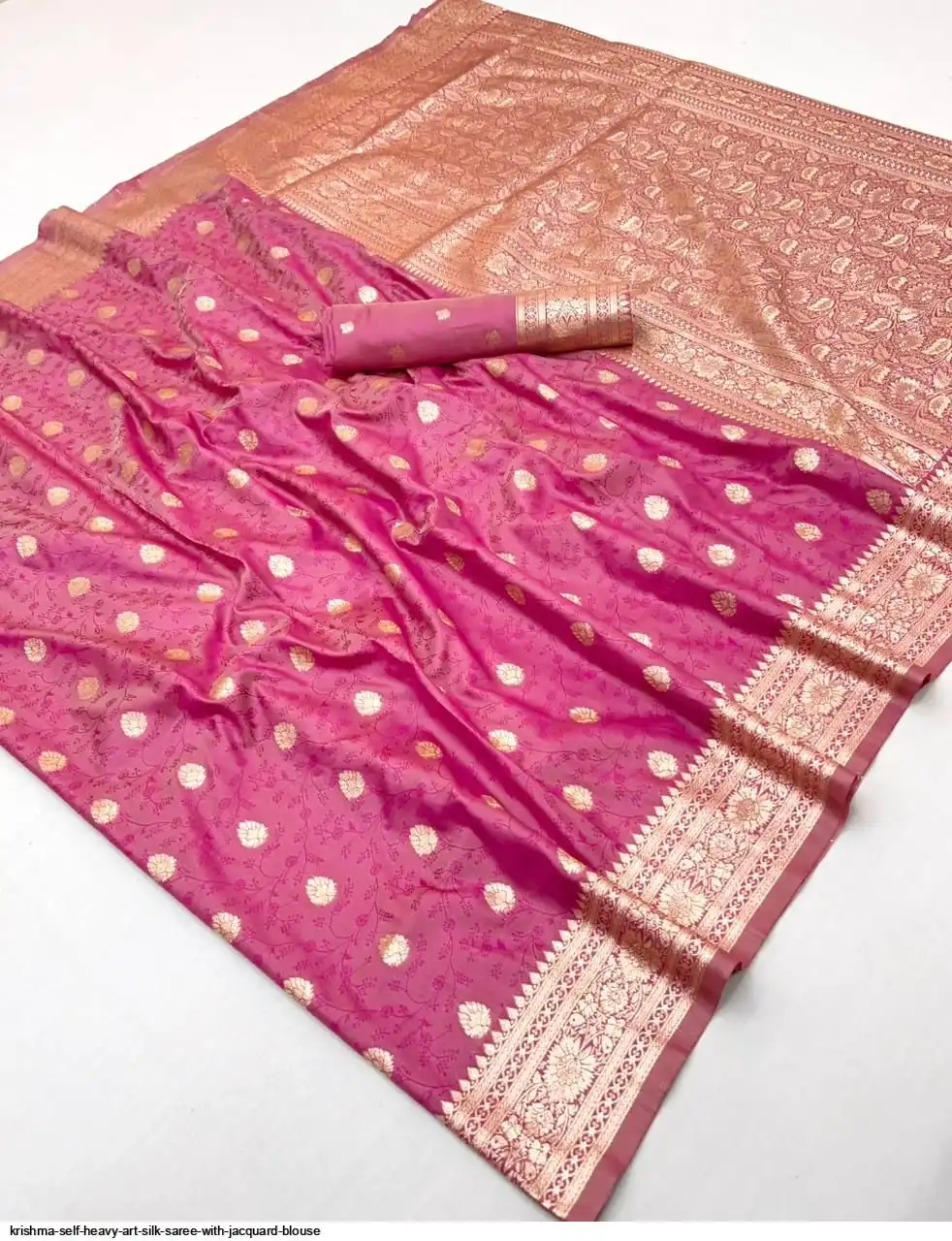 Krishma Self Heavy Art Silk Saree with Jequard Blouse – Wholesale India
