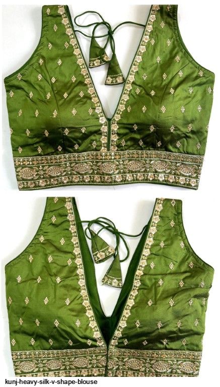 KUNJ Heavy silk V SHAPE BLOUSE