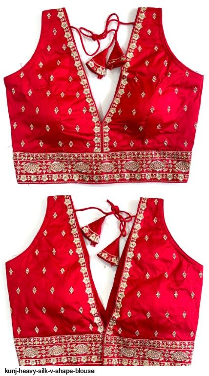 KUNJ Heavy silk V SHAPE BLOUSE