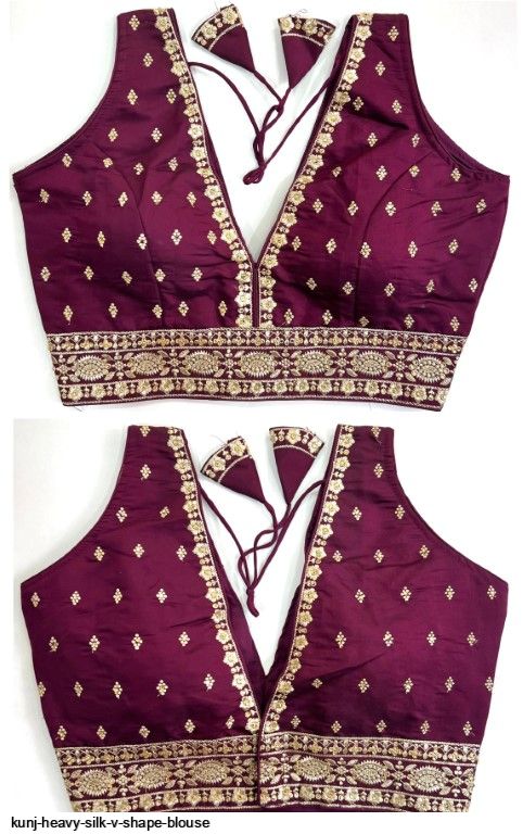 KUNJ Heavy silk V SHAPE BLOUSE