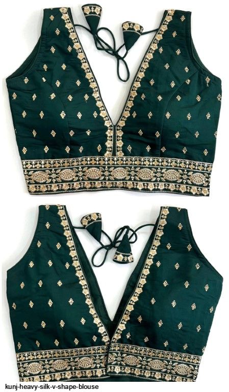 KUNJ Heavy silk V SHAPE BLOUSE