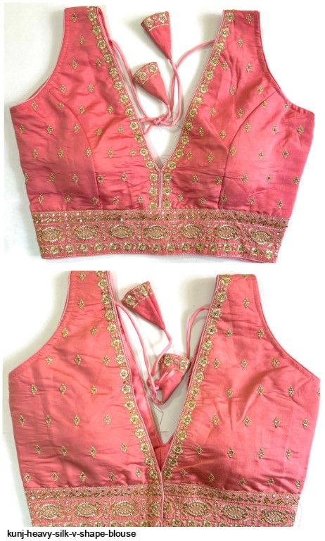 KUNJ Heavy silk V SHAPE BLOUSE