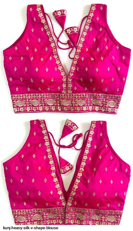 KUNJ Heavy silk V SHAPE BLOUSE