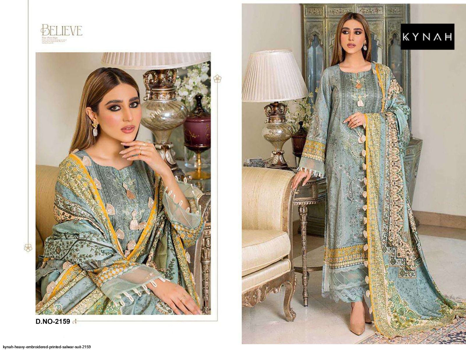 KYNAH HEAVY EMBROIDERED PRINTED SALWAR SUIT 2159