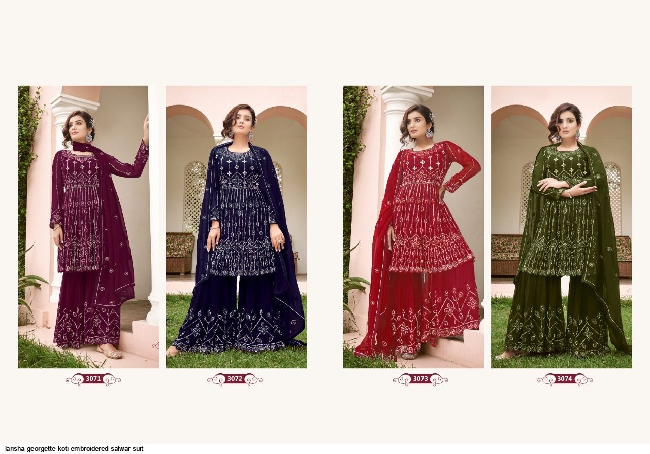 LARISHA GEORGETTE KOTI EMBROIDERED SALWAR SUIT