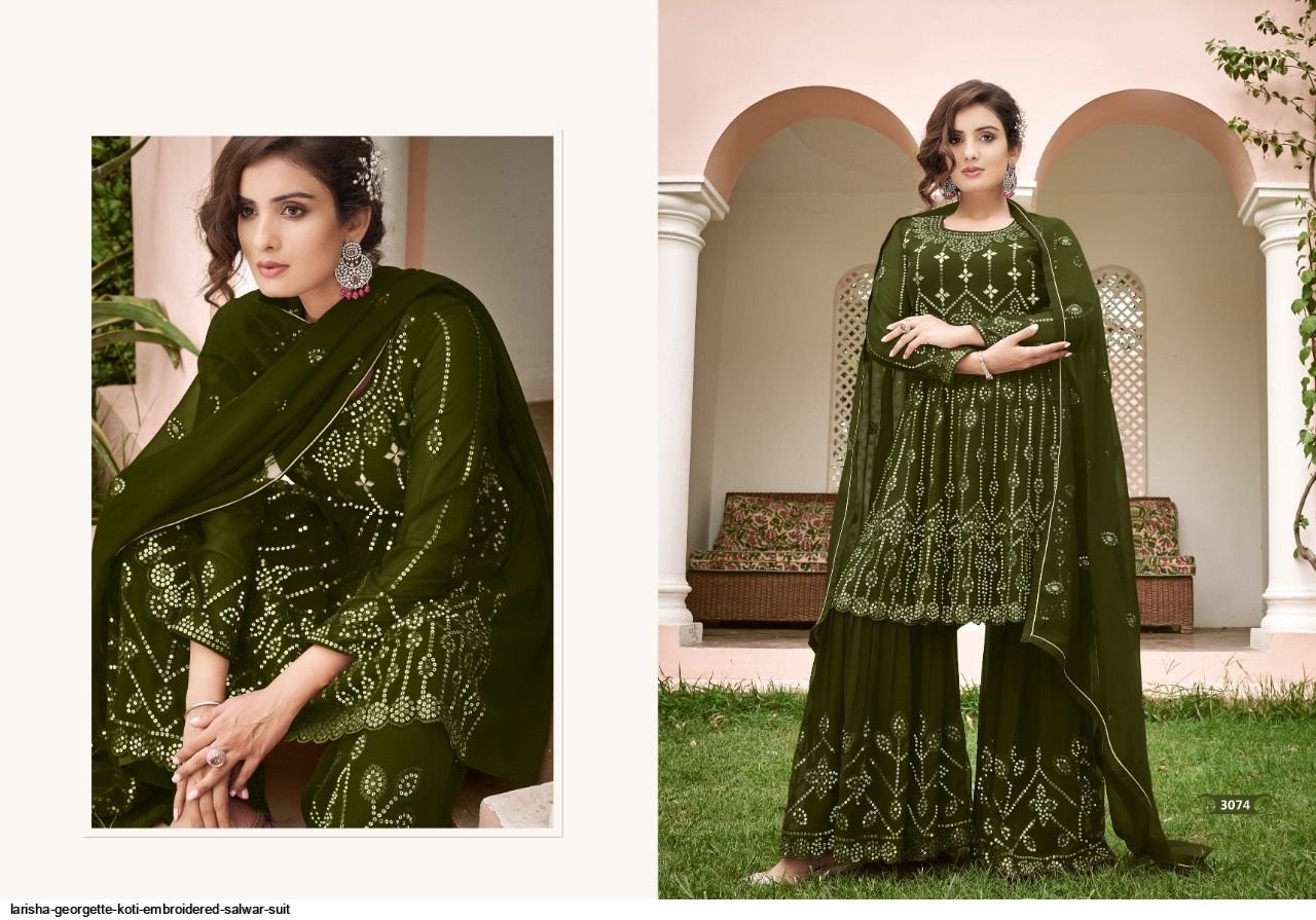 LARISHA GEORGETTE KOTI EMBROIDERED SALWAR SUIT
