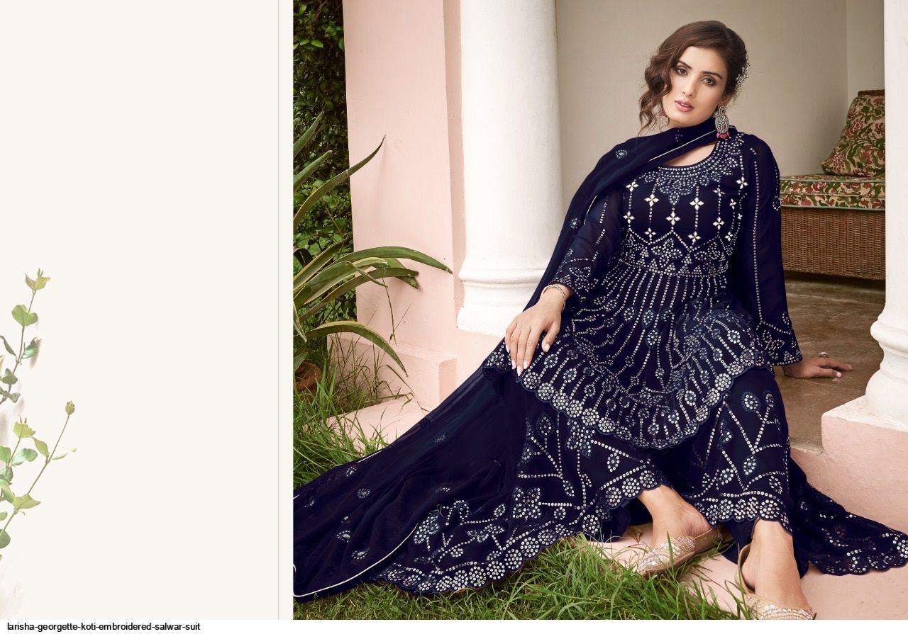 LARISHA GEORGETTE KOTI EMBROIDERED SALWAR SUIT