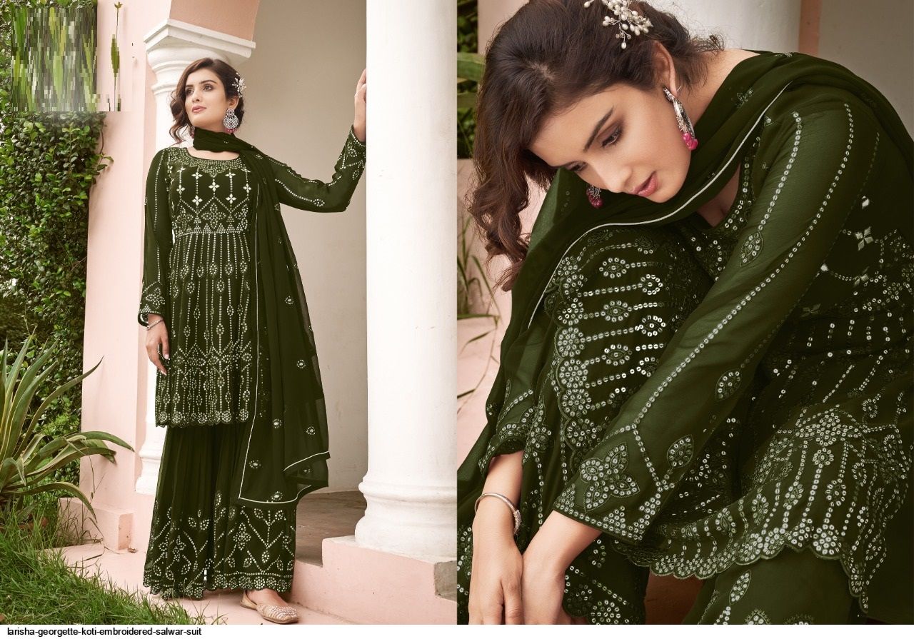 LARISHA GEORGETTE KOTI EMBROIDERED SALWAR SUIT