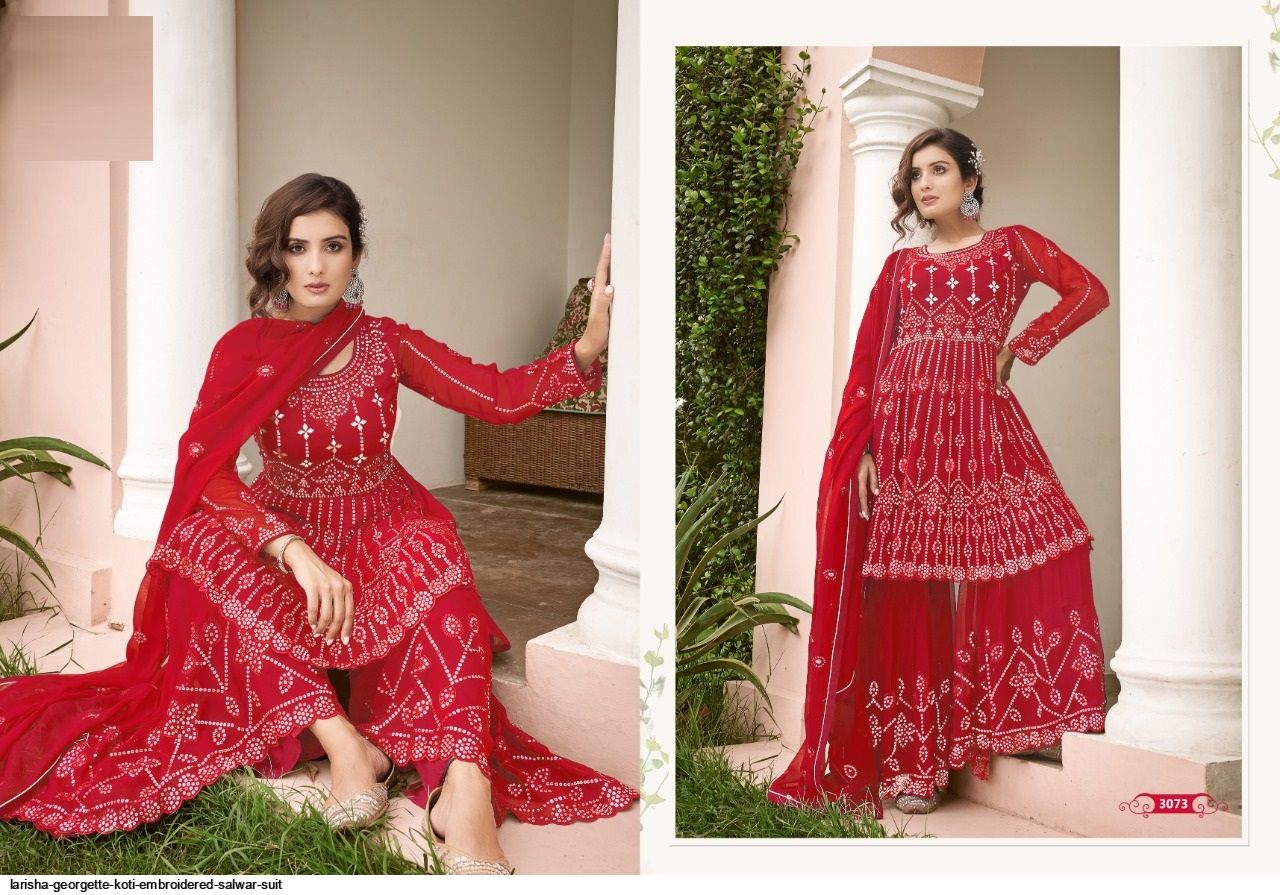 LARISHA GEORGETTE KOTI EMBROIDERED SALWAR SUIT