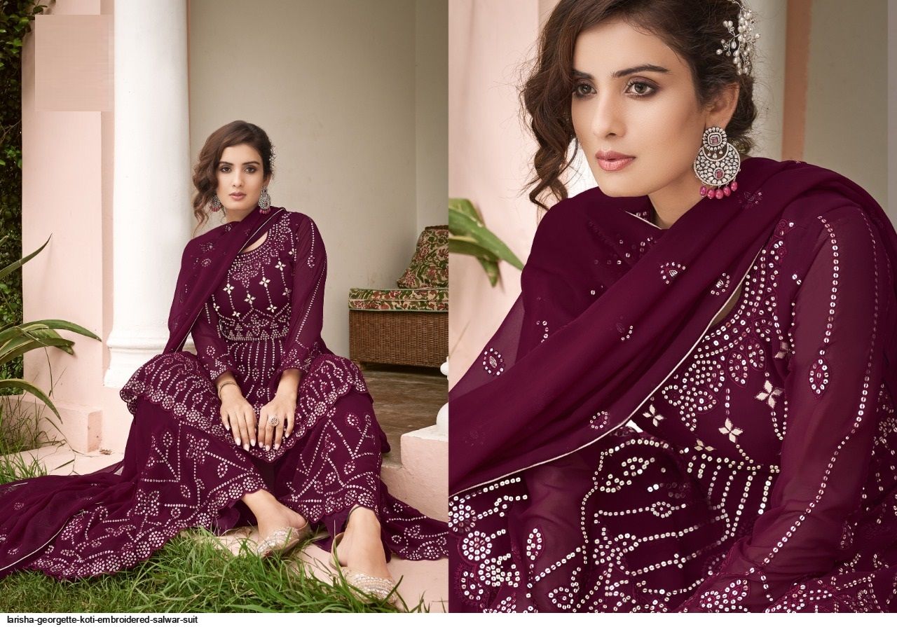 LARISHA GEORGETTE KOTI EMBROIDERED SALWAR SUIT