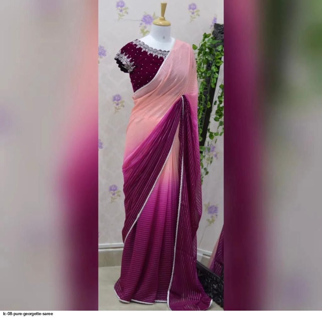 lc 08 pure Georgette saree