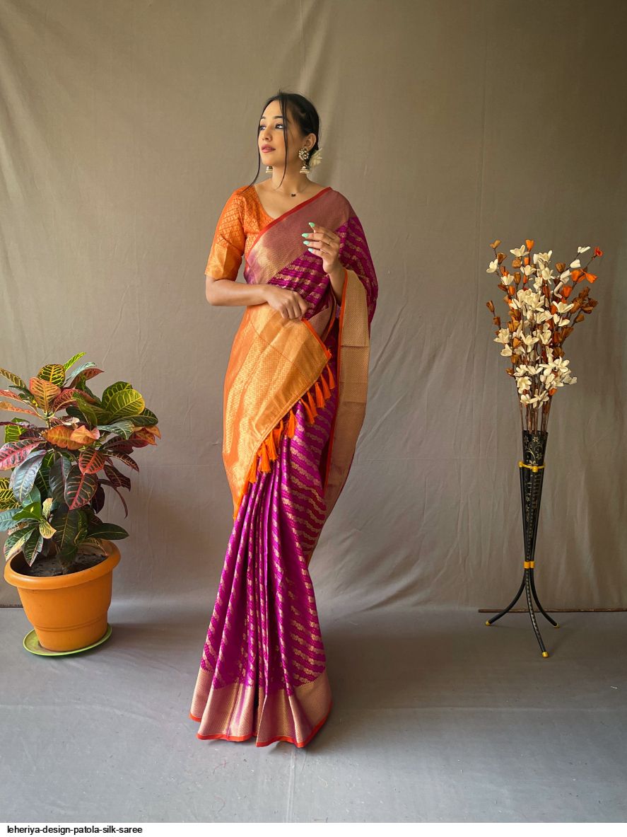 LEHERIYA DESIGN PATOLA SILK SAREE