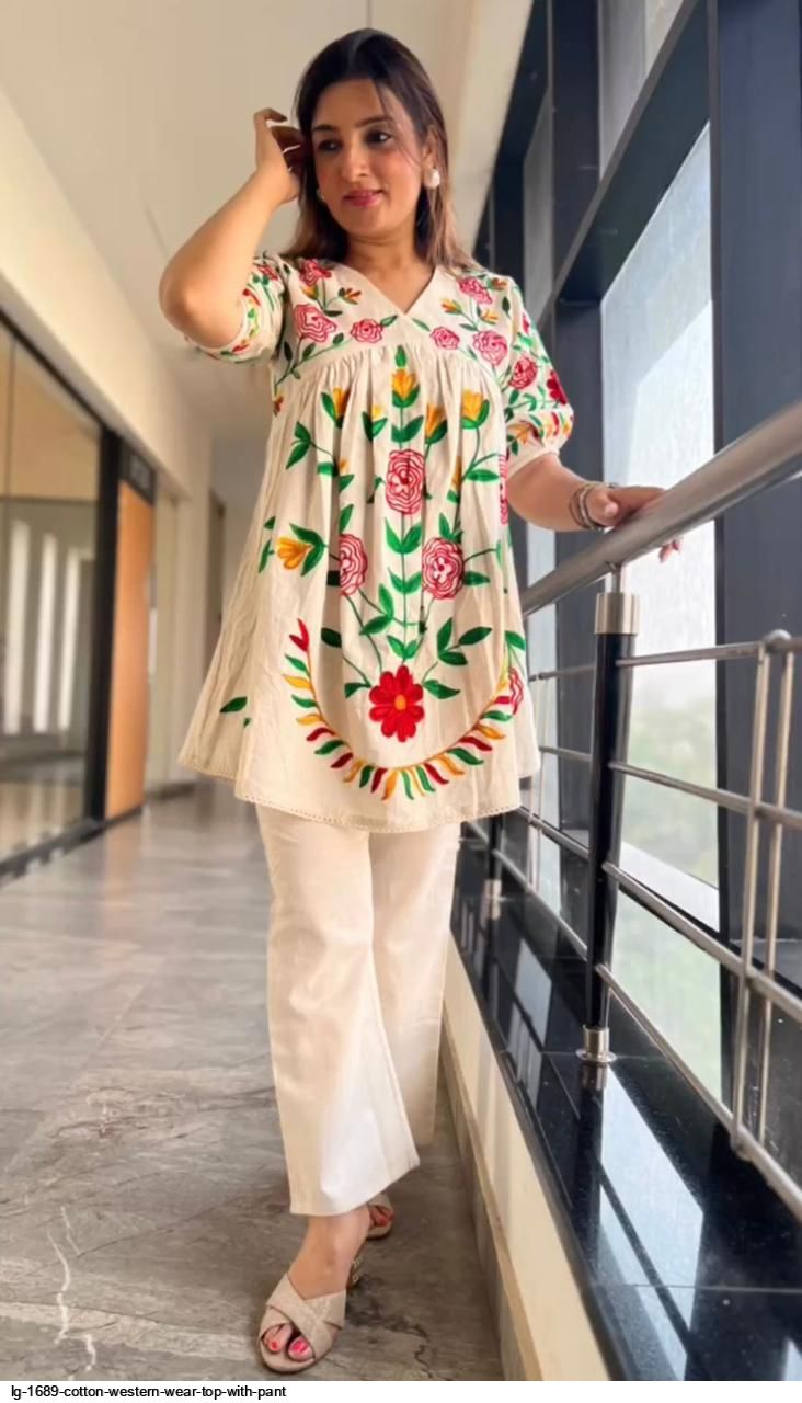 LG 1689 COTTON WESTERN WEAR TOP WITH PANT