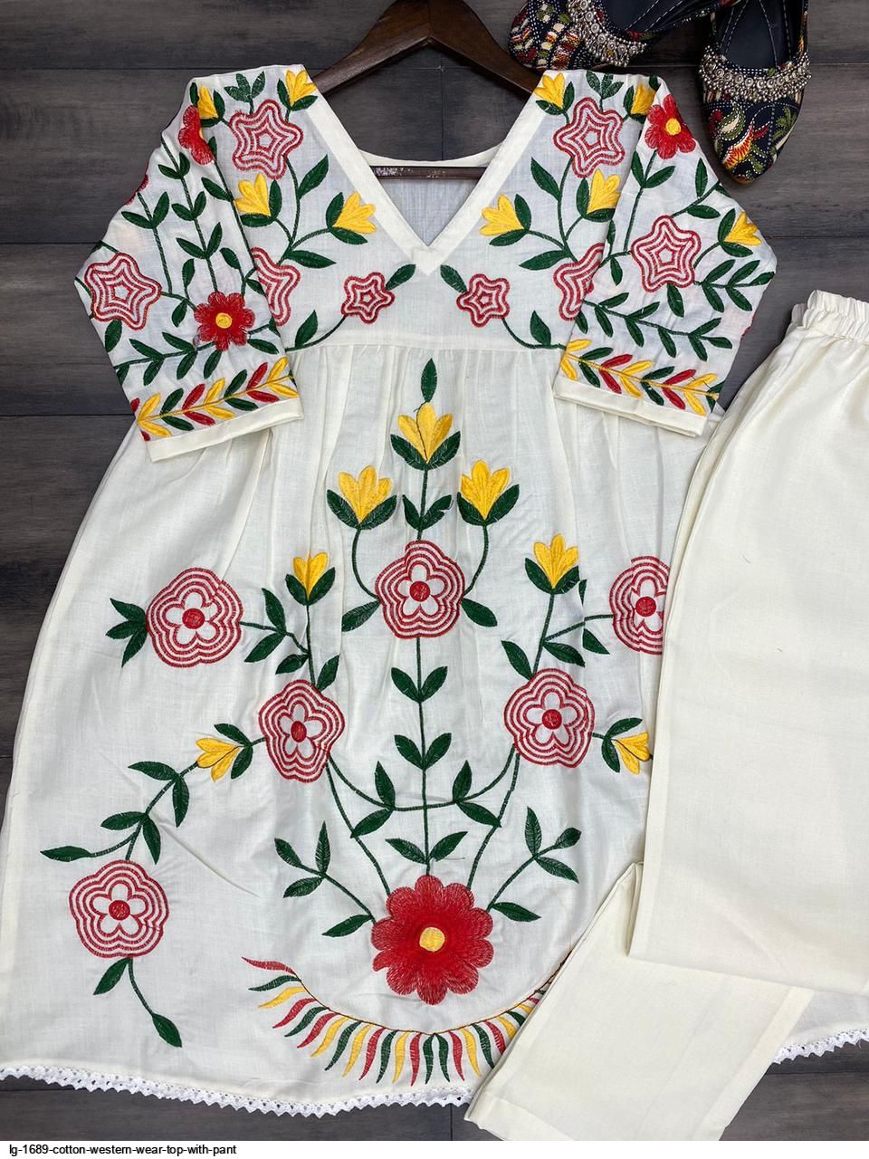 LG 1689 COTTON WESTERN WEAR TOP WITH PANT