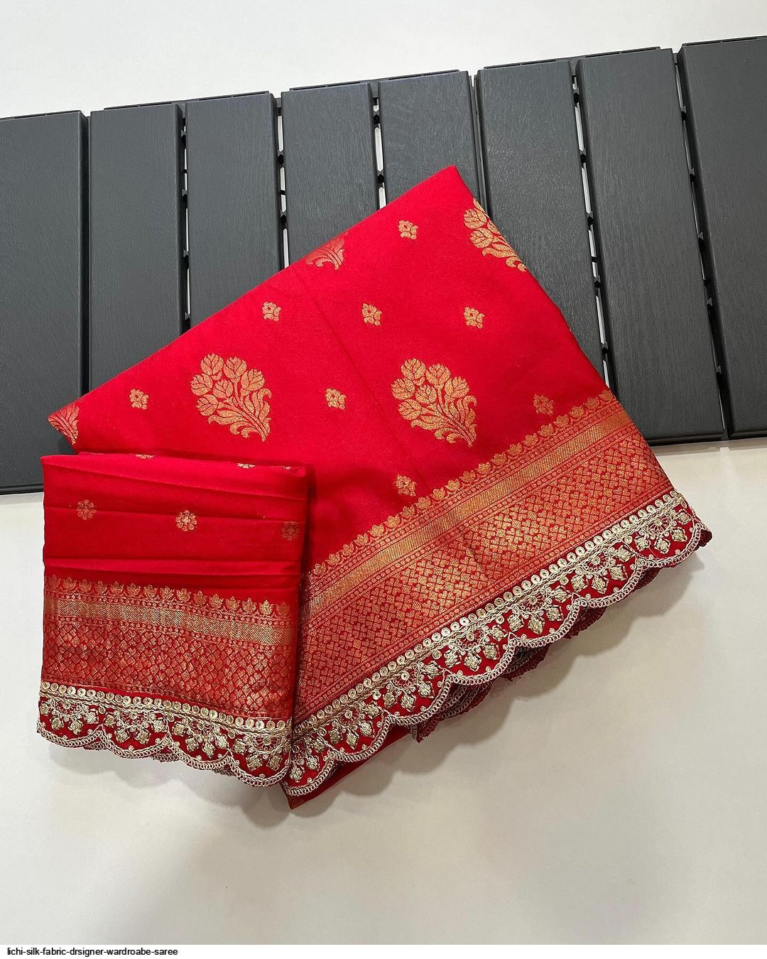 LICHI SILK FABRIC DRSIGNER WARDROABE SAREE