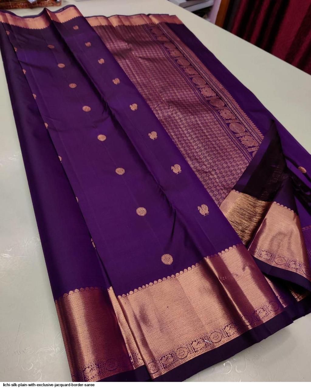 LICHI SILK PLAIN WITH EXCLUSIVE JACQUARD BORDER SAREE