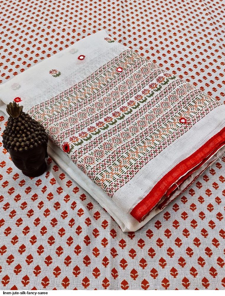 LINEN JUTE SILK FANCY SAREE