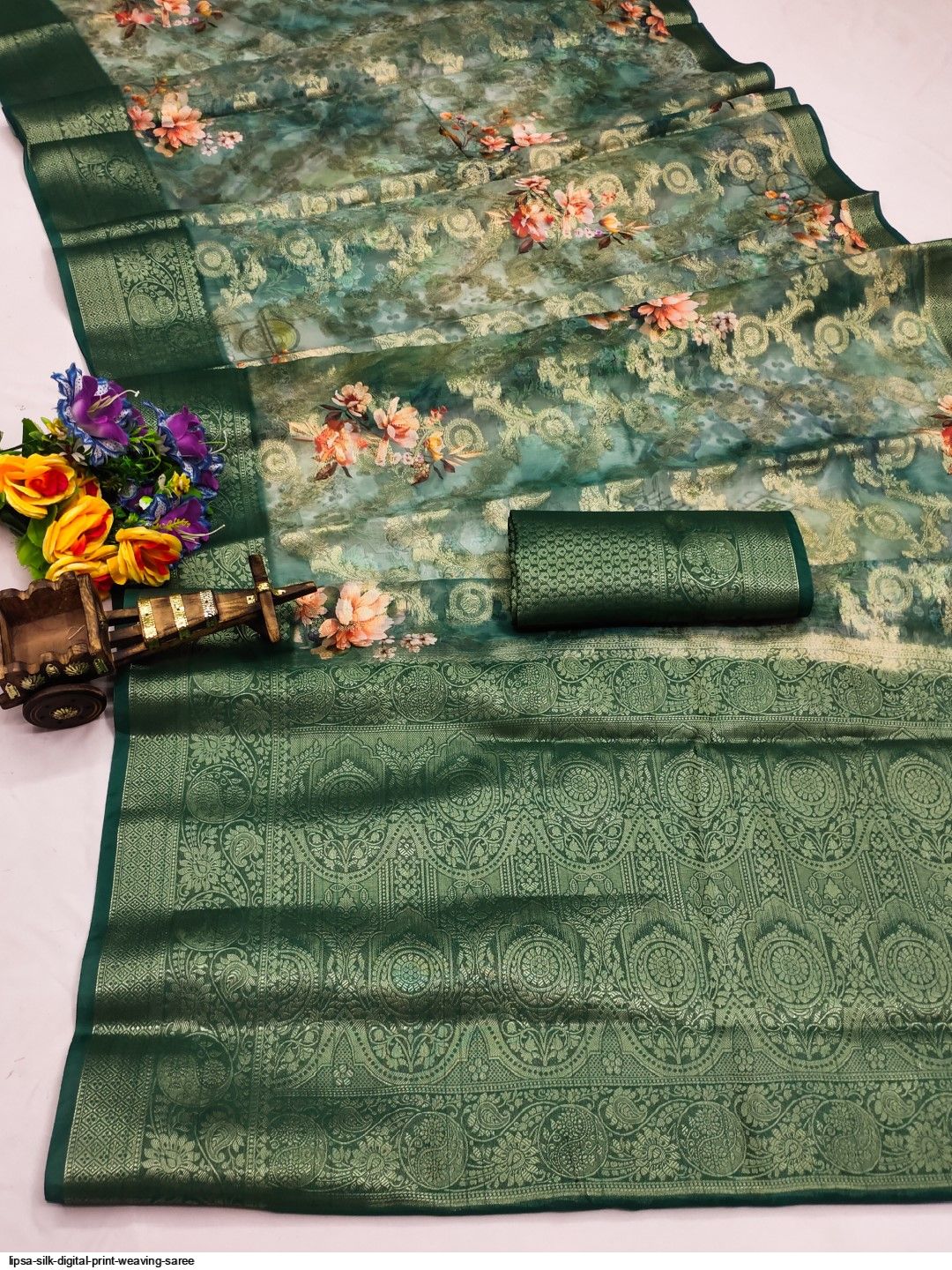 LIPSA SILK DIGITAL PRINT WEAVING SAREE