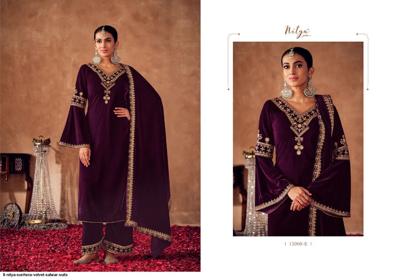 Lt NITYA SUNHERA VELVET SALWAR SUITS