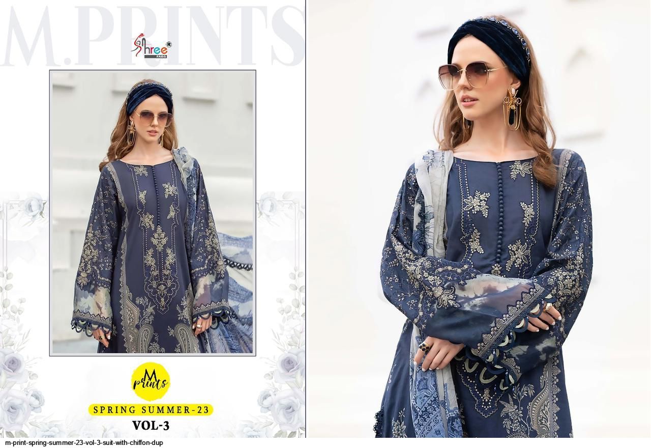 M PRINT SPRING SUMMER 23 VOL 3 SUIT WITH CHIFFON DUP